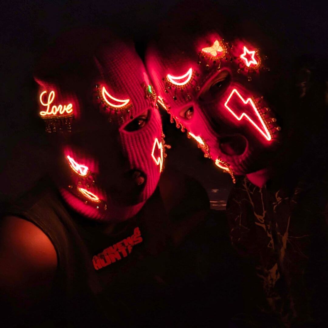 Light up LED Neon Balaclava Ski Mask | Concert, Music Videos