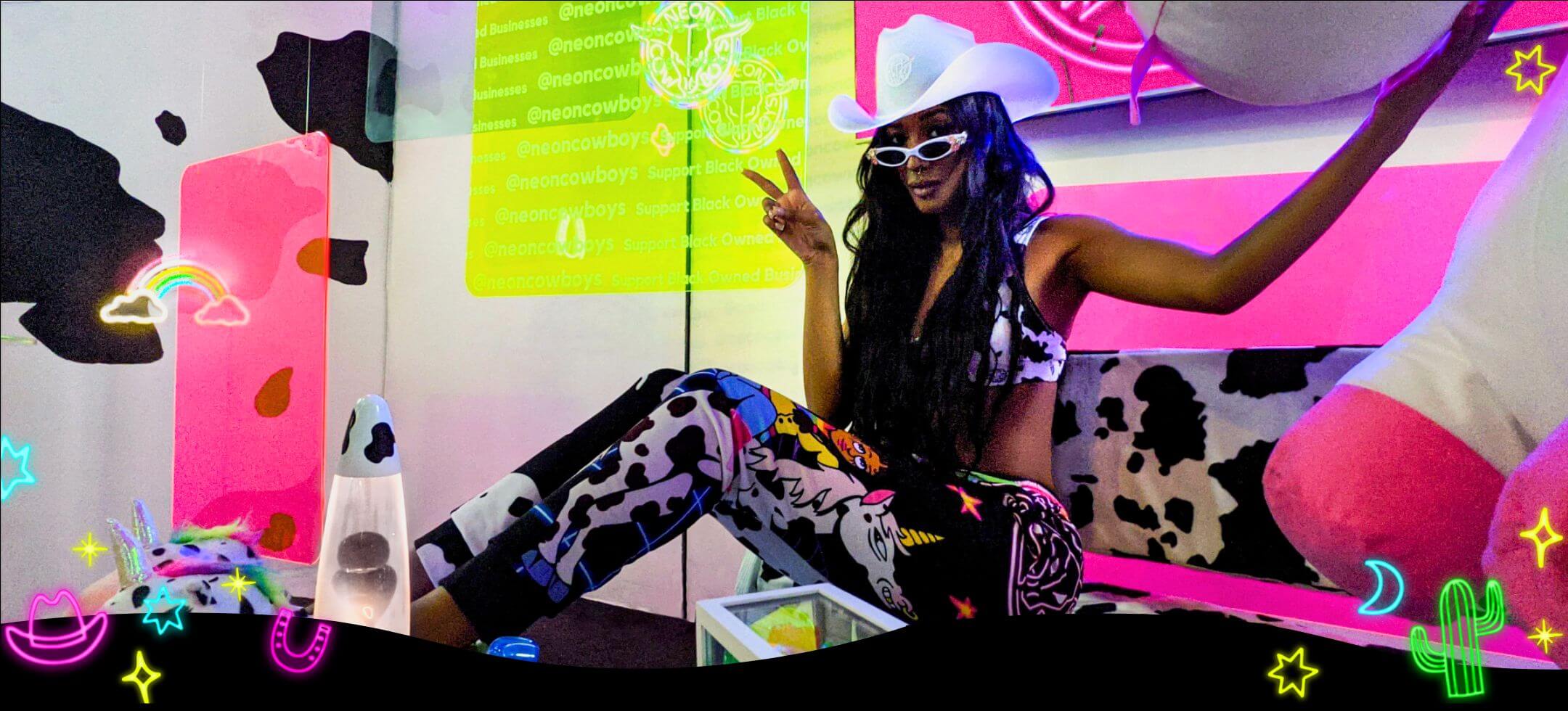 Neon Cowboys® Fun Light Up Accessories for Parties Concerts Birthdays