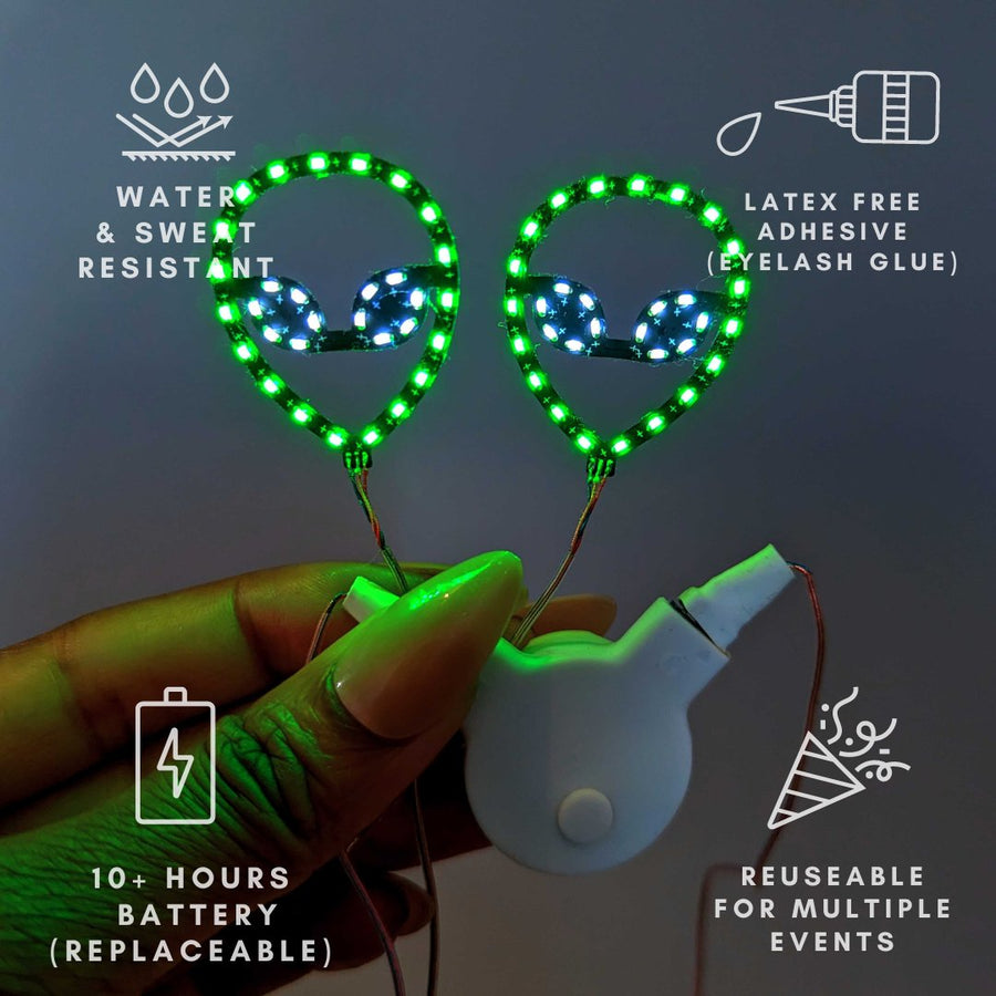 Alien LED Face Jewelry | Light up Stickers for Skin | Neon Cowboys®