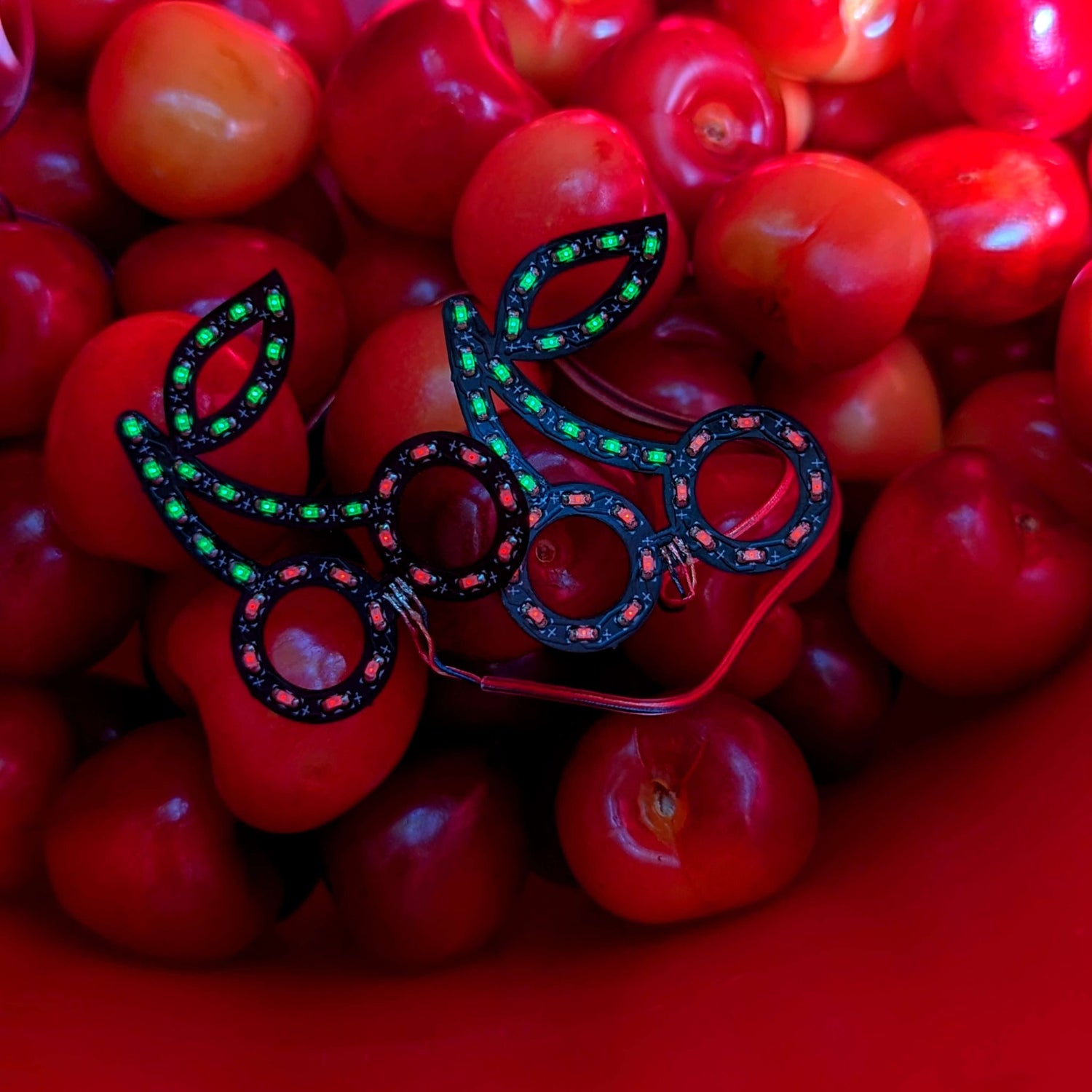 LED Cherry Face Jewelry | Neon Cowboys Light Up Stickers