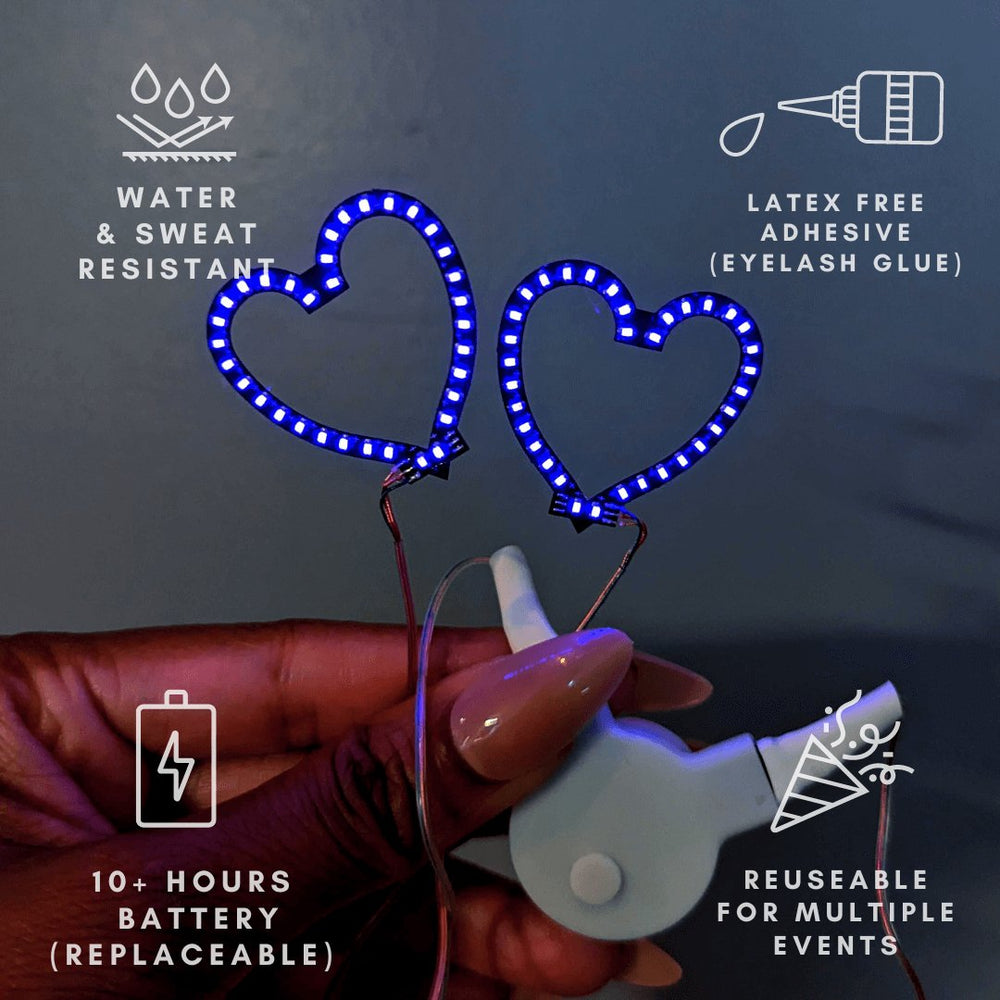 Heart LED Face Jewelry | Light up Stickers for Skin | Neon Cowboys®