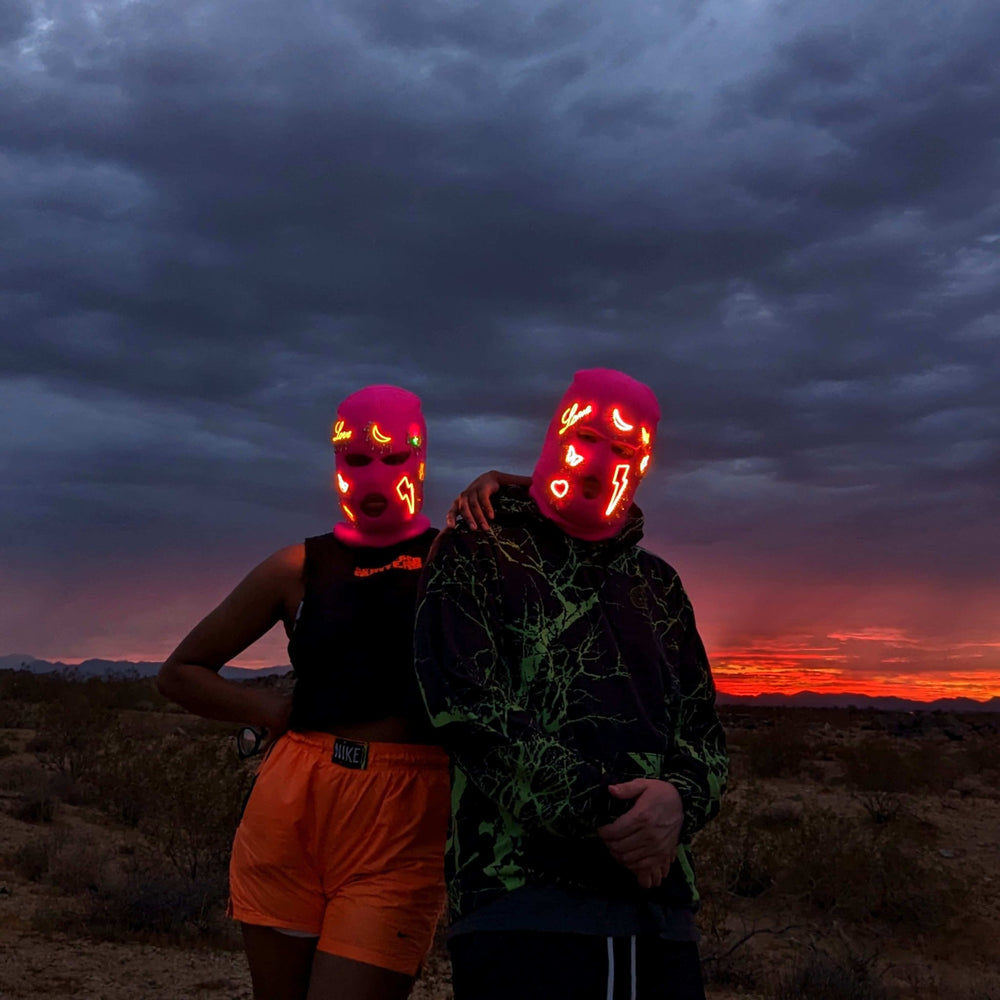 Light up LED Neon Balaclava Ski Mask | Concert, Music Videos