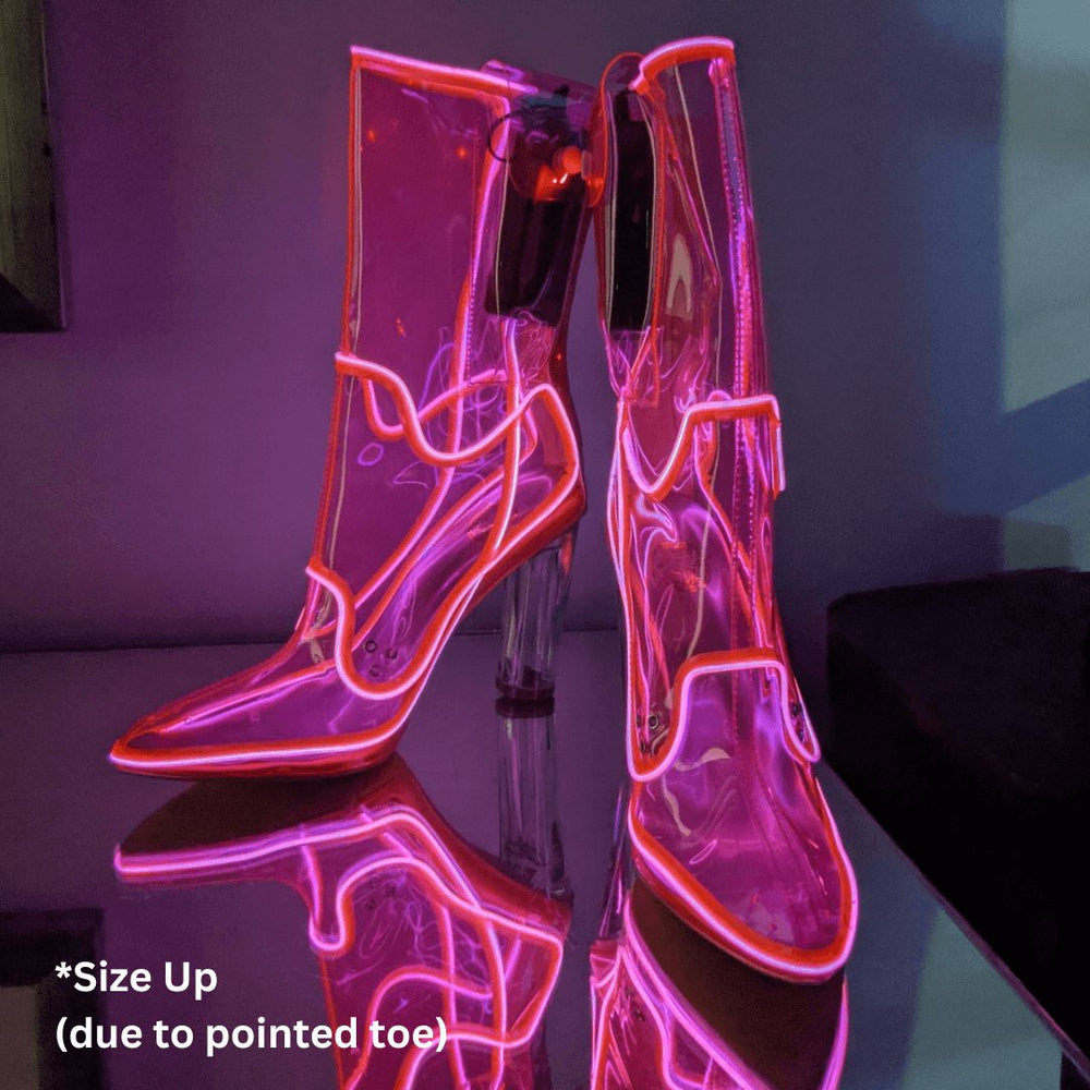 Neon Cowboys Out Past Midnight Boots | LED Light up Heels