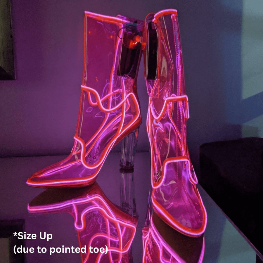 Neon Cowboys Out Past Midnight Boots | LED Light up Heels
