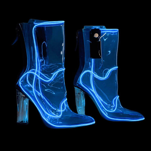 Neon Cowboys Out Past Midnight Boots | LED Light up Heels